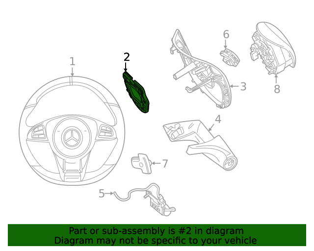 099-464-97-04-05 - Horn Contact Ring 2016-2021 Mercedes-Benz | Mercedes ...