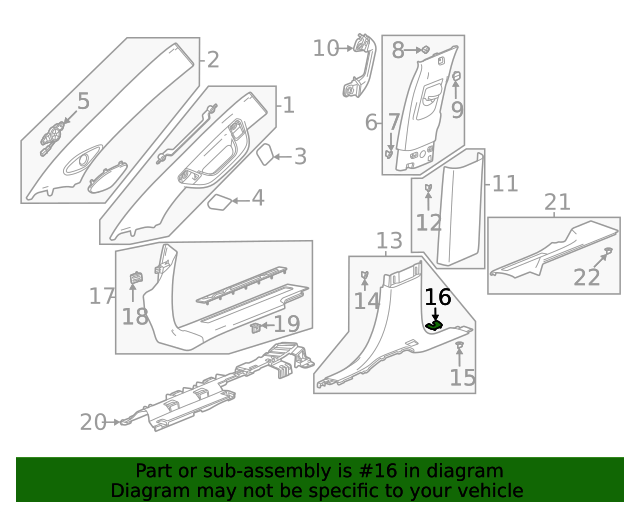 84436404 - Lower Center Pillar Trim Cover 2021-2024 GM | Gateway Buick ...