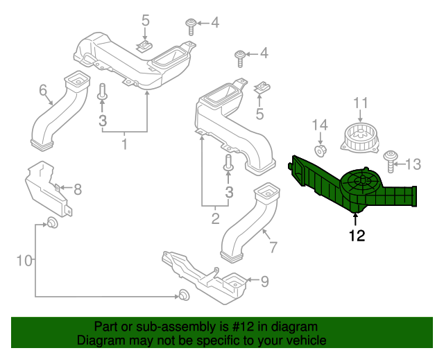 DG9Z-10C659-A - Drive Motor Battery Compartment Air Conditioning Case ...