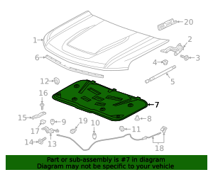 2019-2021 Chevrolet Silverado 1500 Hood Insulator 84391124 | GM Parts ...