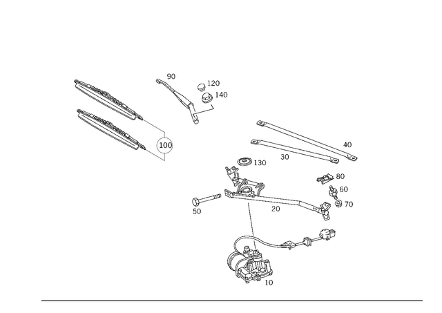 170-820-08-45 - Parts Kit, Wiper Blade 1998-2005 Mercedes-Benz ...