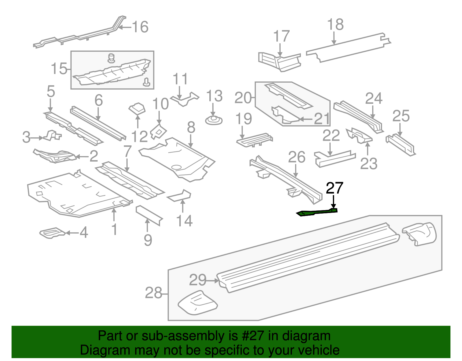 2008-2013 Toyota Highlander Rear Cross-Member Reinforcement 57508-0E010 ...