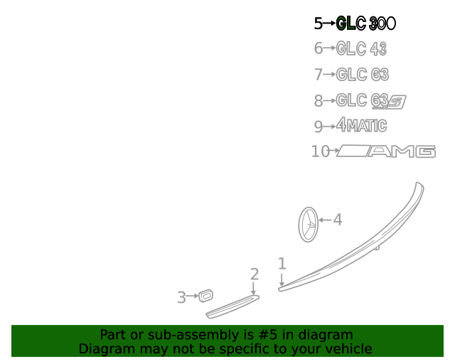 253-817-28-00 - Hatch Emblem 2017-2023 Mercedes-Benz GLC 300 ...