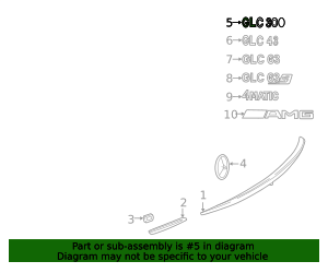 253-817-28-00 - Hatch Emblem 2017-2023 Mercedes-Benz GLC 300 ...