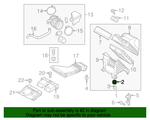 28160-3R030 - Air Cleaner Assembly Mount Cushion 2011-2023 Kia | Kia ...