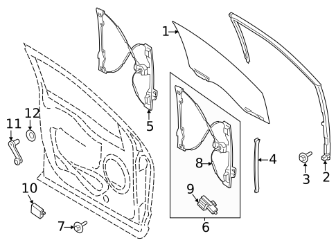 Glass - Front Door for 2021 Ford F-150 | TascaParts.com