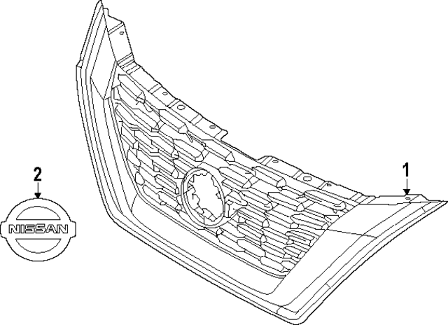 2024-2025 Nissan Rogue Grille 62310-6RZ1A | Nissan Parts Central
