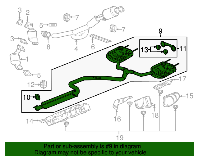2018-2020 Chevrolet Impala Exhaust Muffler 84289383 | GMPartsDirect.com