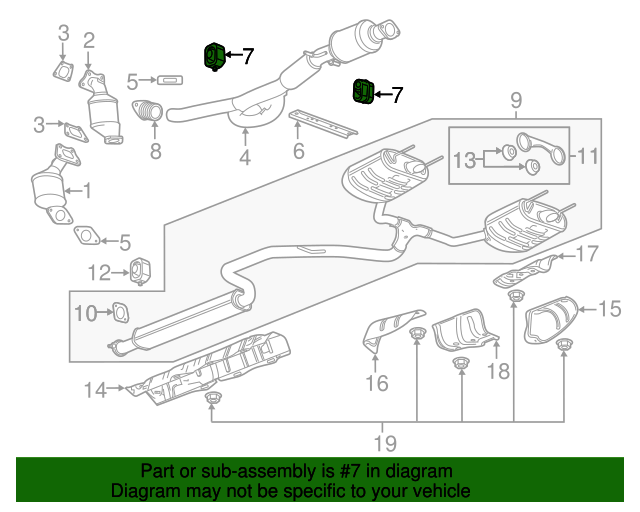 2010-2020 GM Exhaust Pipe Front Hanger Insulator 22907444 GM ...