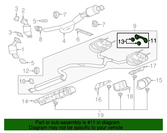 2010-2020 GM Exhaust Hanger with Insulators 23380570 | QuirkParts