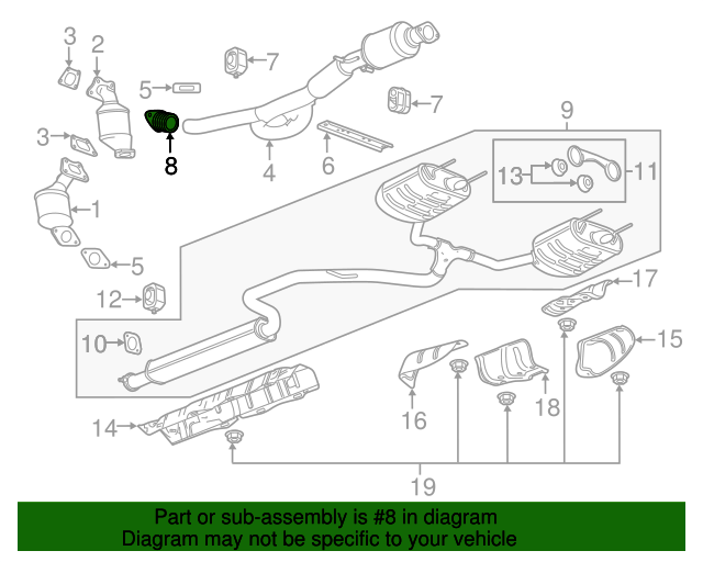 2013-2020 GM Exhaust Flexible Pipe 20907472 GM | GMPartsDirect.com