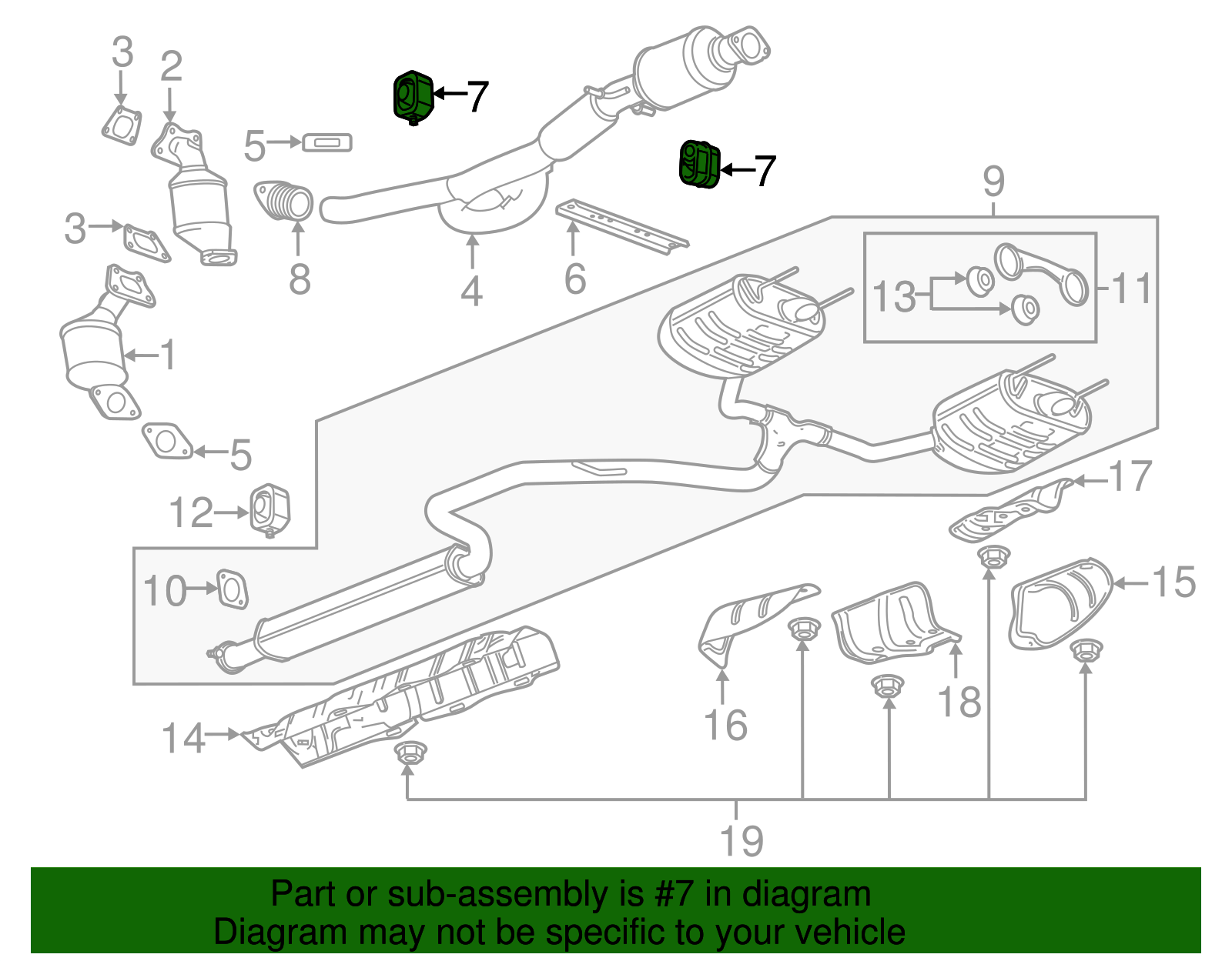 2010-2020 GM Exhaust Pipe Front Hanger Insulator 22907444 GM ...