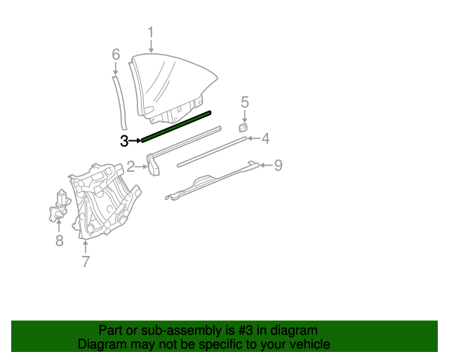 230-673-01-65 - Belt Weather-Strip 2003-2012 Mercedes-Benz | Mercedes ...