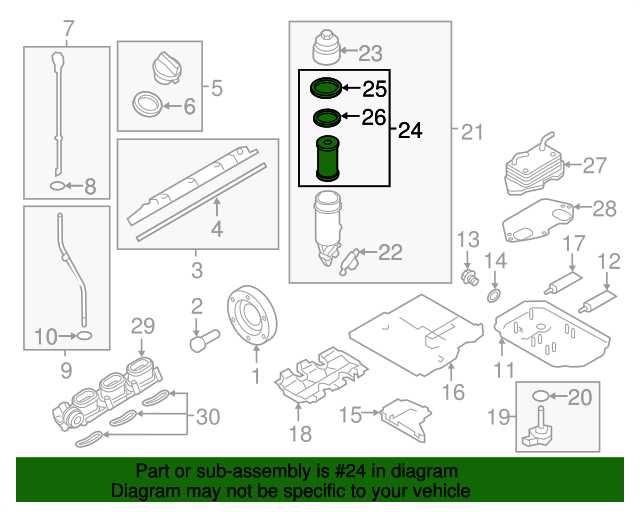 2005-2017 Audi Oil Filter 06E-115-562-C | Genuine Audi Parts