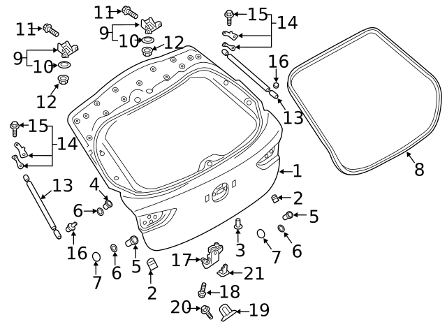 2019 Mazda 3 Hinge Bolt 9YA0-20-61A | TascaParts.com