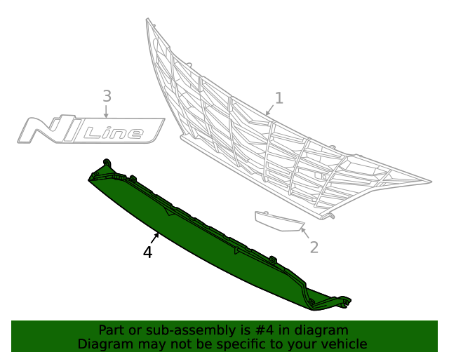 2021-2023 Hyundai Elantra Lower Grille 86530-AA800 | OEM Parts Online