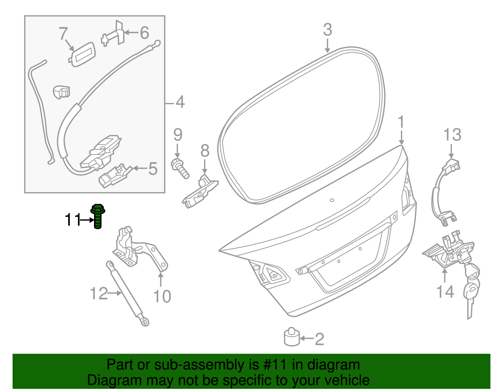 2011-2024 Nissan Deck Lid Hinge Bolt 01456-N8011 | Ziegler Nissan of ...