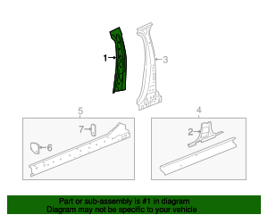 2013-2019 Cadillac XTS Driver Side Center Pillar Inner Panel 20864201 ...