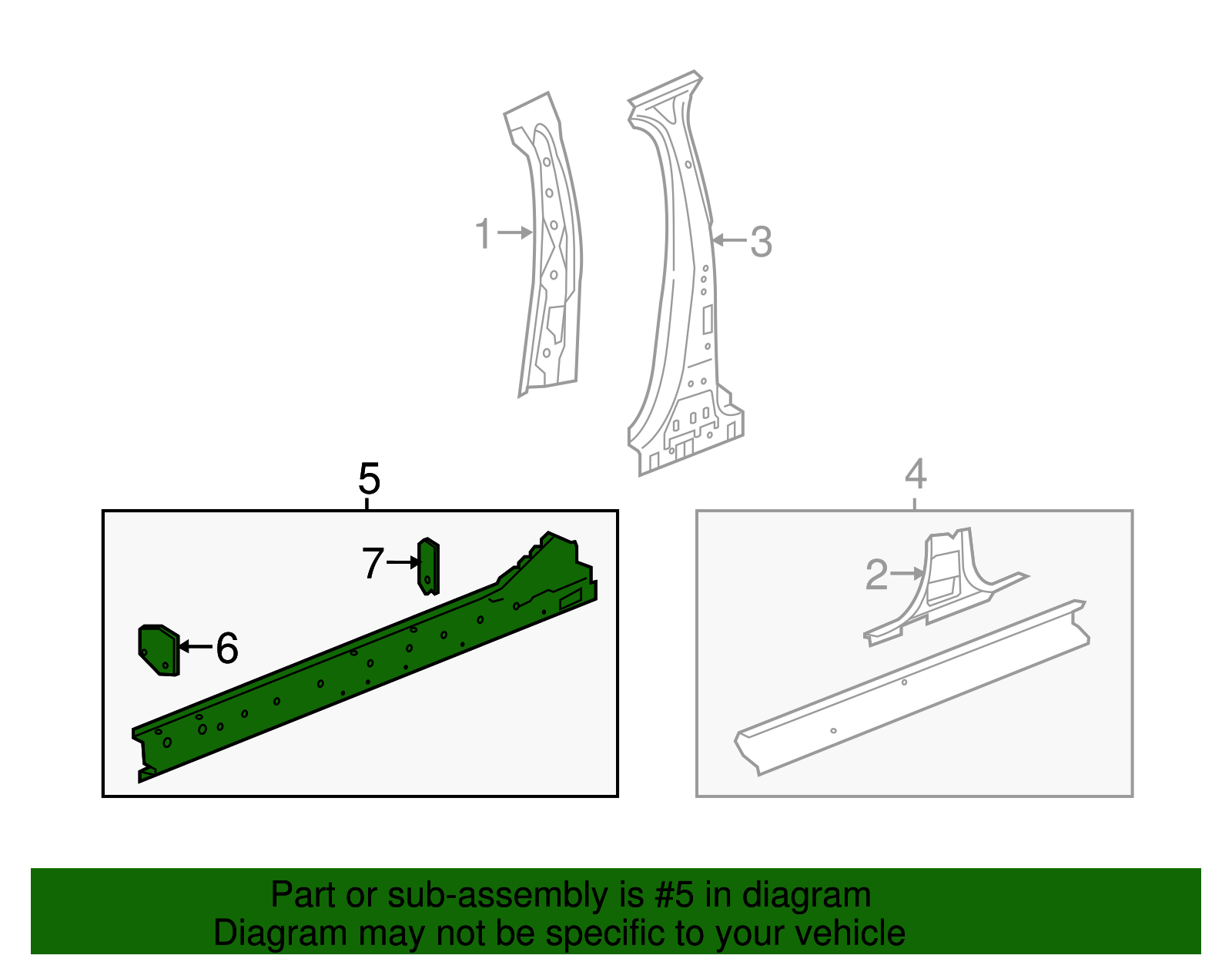 23495169 - Driver Side Body Side Outer Panel Reinforcement 2013-2019 ...