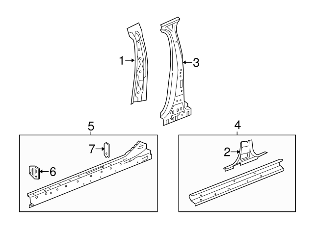 2013-2019 Cadillac XTS Driver Side Center Pillar Inner Panel 20864201 ...
