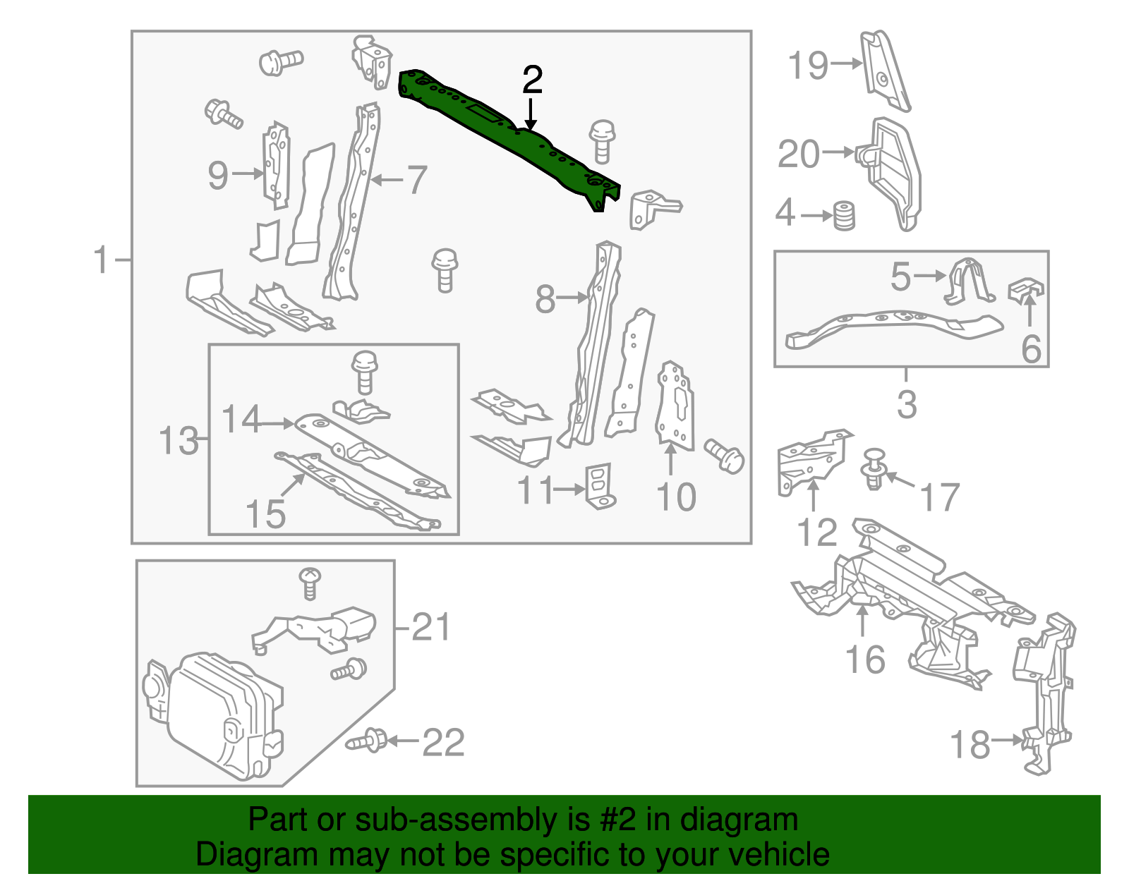 2013-2018 Toyota RAV4 Upper Tie Bar 53216-0R903 | OEM Parts Online