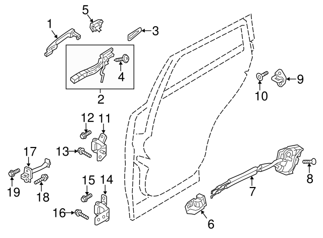 2013-2016 Mazda CX-5 Handle Base - Passenger Side (RH) KD53-72-42XA ...