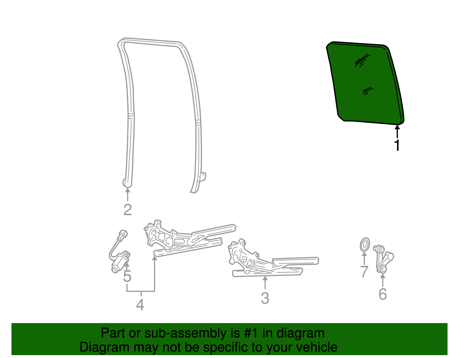 1999-2011 Ford Door Glass F81Z-2625713-AA | OEM Parts Online