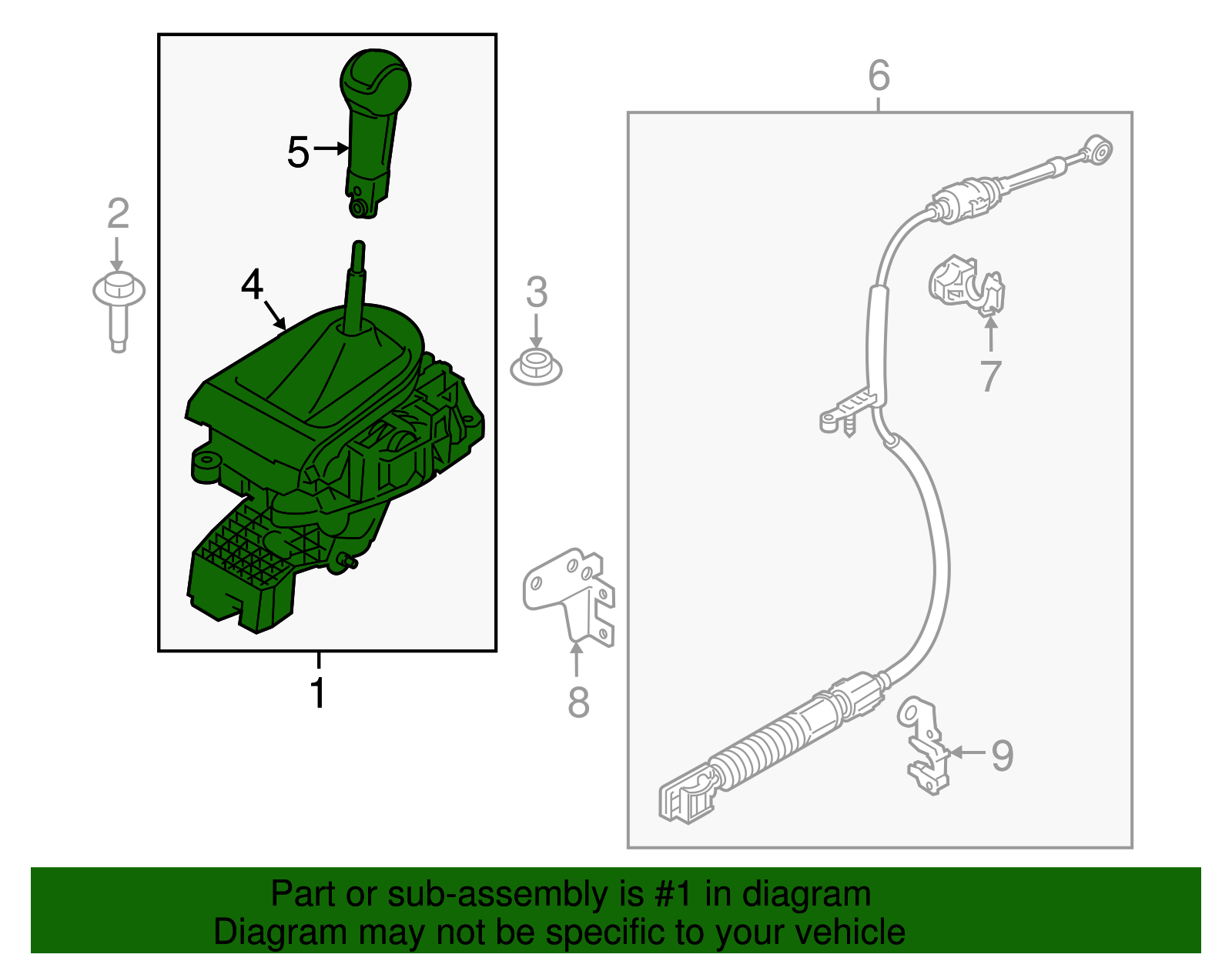 2018-2023 Ford Mustang Gear Shift Assembly JR3Z-7210-AH | QuirkParts
