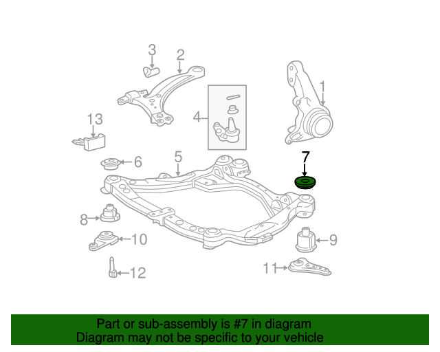 52216-07020 - Engine Cradle Stopper 2005-2012 Toyota | Longo Toyota Parts
