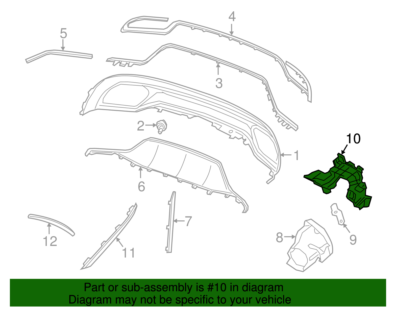 205-885-52-14 - Bumper Cover Spacer Panel Bracket 2015-2018 Mercedes ...