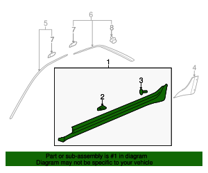 2009-2014 Cadillac CTS Rocker Molding 25857764 | GMPartsDirect.com