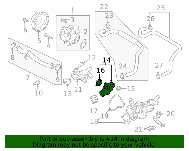 2018-2020 Mazda Water Outlet PYFB-15-19XA | RealMazdaParts.com