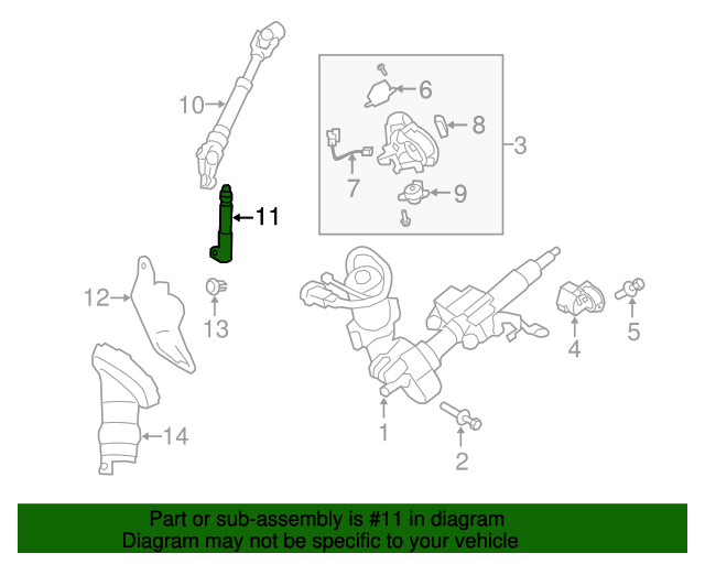 45221-02070 - Steering Shaft 2009-2013 Toyota | AutoNationParts.com