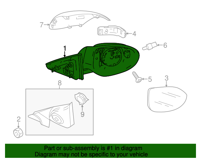 2011-2013 Mazda 6 Mirror Outside - Driver's Side (LH) GEG1-69-181A ...