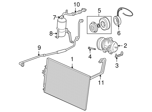 1999-2001 Jeep Grand Cherokee Air Conditioning Suction L 55116501AB ...