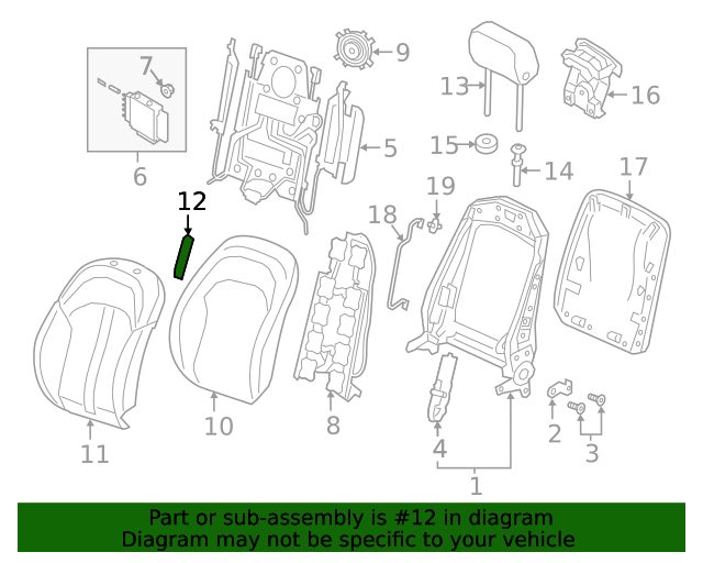 2019-2024 Audi Seat Back Cushion 4K0-881-365-A | AutoNationParts.com