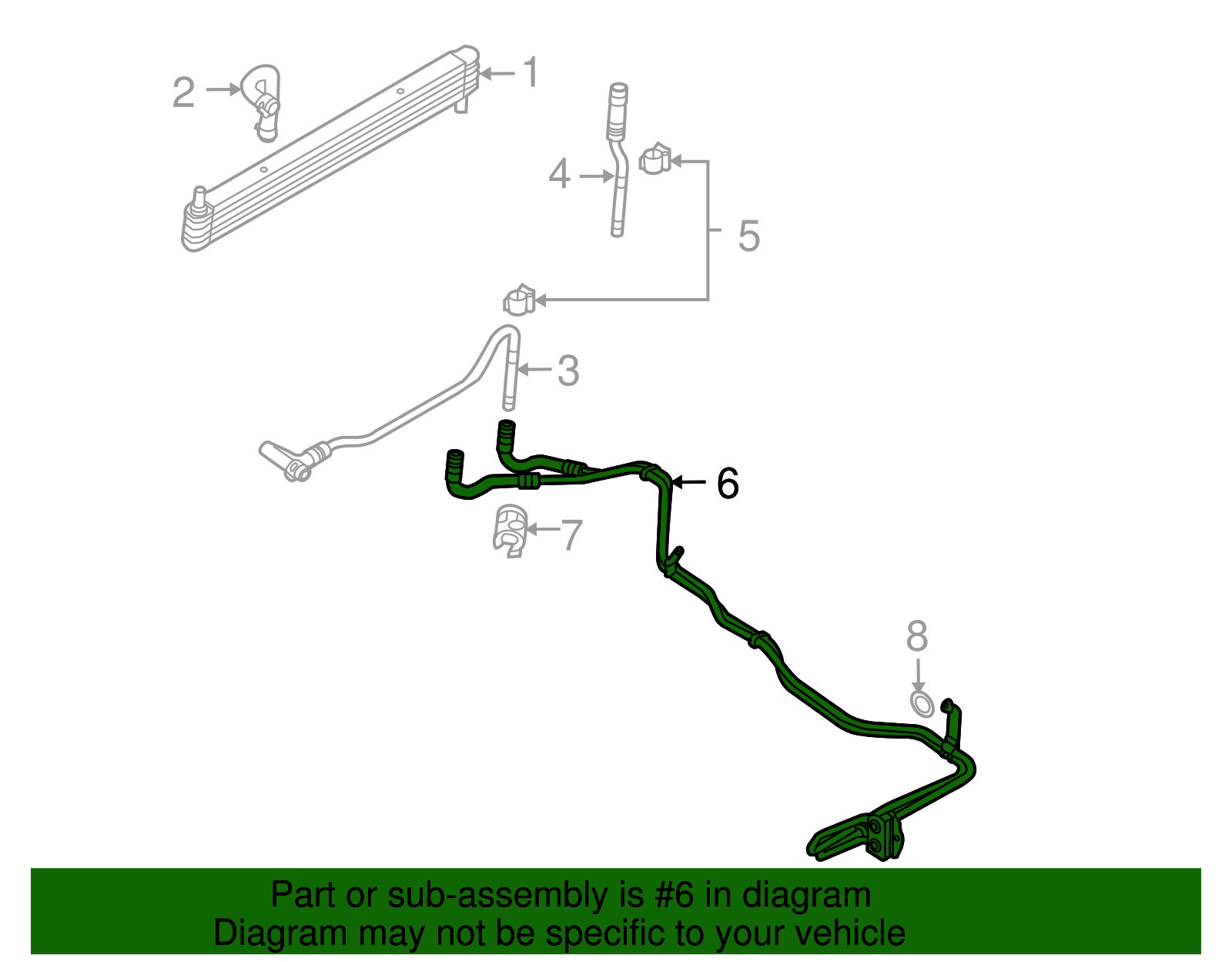 Genuine OEM Ford Part - Cooler Pipe AL3Z-7R081-E | Genuine OEM Ford ...