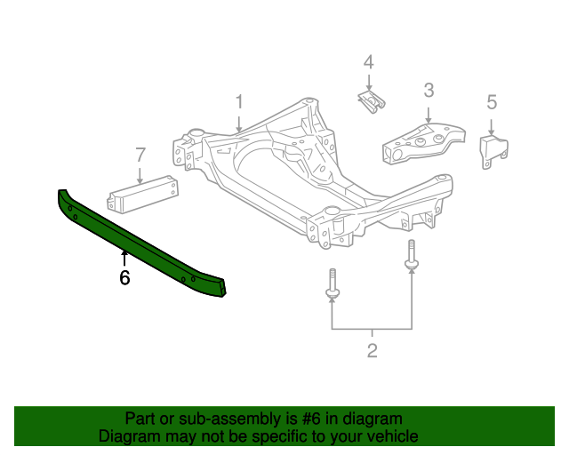 2007-2009 Lexus Front Cross-Member 51212-50021 | OEM Parts Online
