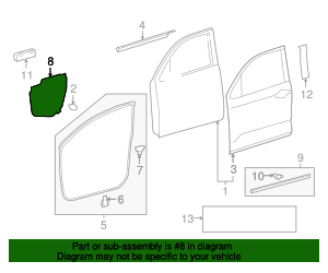 2020-2022 Toyota Door Water Deflector 67832-0C060 | AutoNationParts.com