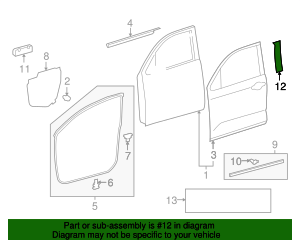 2007-2022 Toyota Black Out Tape (Right) 75921-0C020 | OEM Parts Online