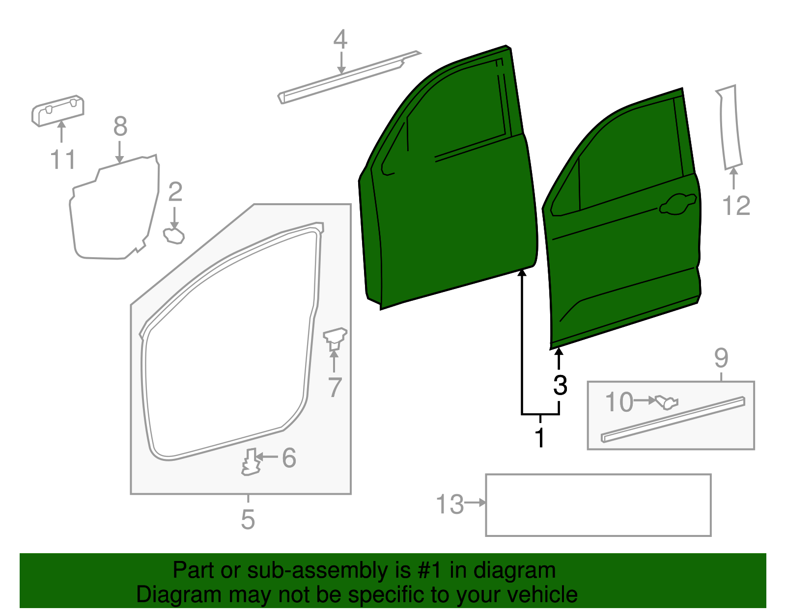 2007-2022 Toyota Door Shell 67002-0C102 | Toyota Parts Center