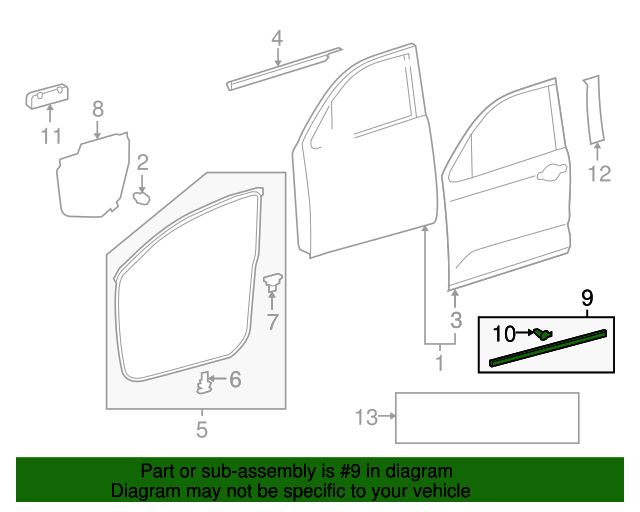 67855-0C010 - Protector, Front Door Panel, Right - 2007-2022 Toyota ...