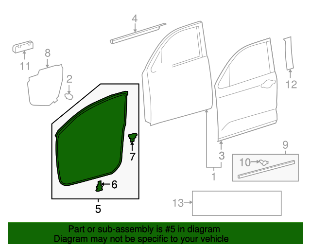 2007-2022 Toyota Door Seal (Left, Front) 67862-0C030 | toyolexparts