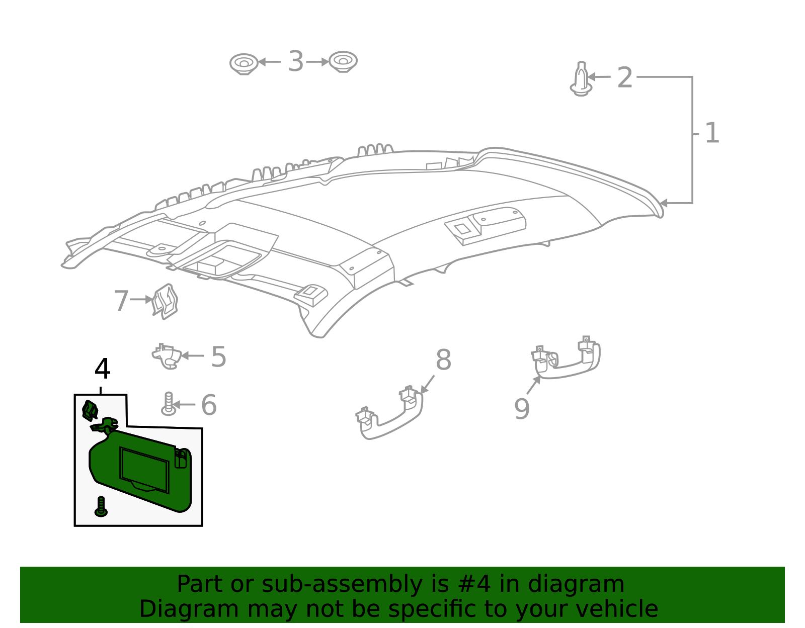 2021-2024 Ford Bronco Sport Sun-Visor M1PZ-7804105-CA | Miracle Ford Parts
