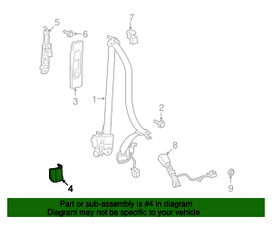 Cover Lap Belt Oute 73233-12030-C0 | Toyota Parts Center