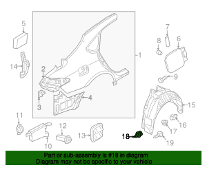 01553-05933 (155305933) - 2003-2020 Infiniti Wheelhouse Liner Clip ...