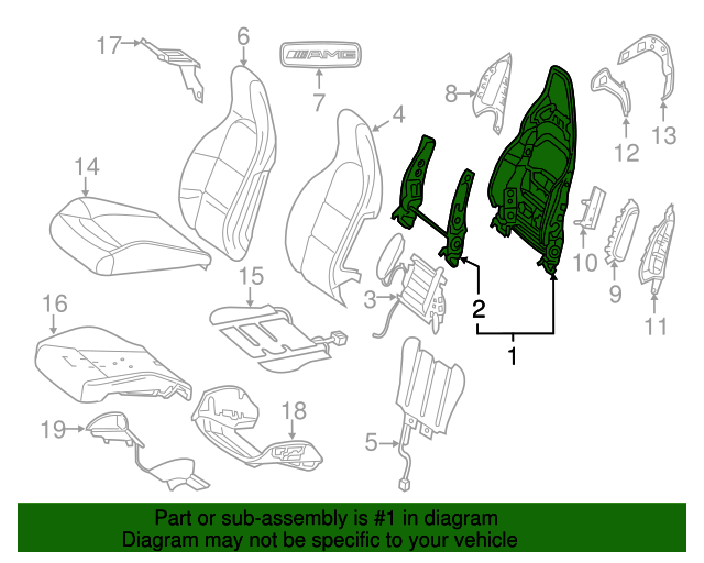 000-910-63-04-64 - Backrest Frame Mercedes-Benz USA Parts
