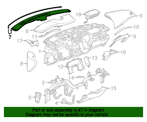 2015-2018 Cadillac Cocoa Instrument Panel Extension Trim Panel 22924647 ...