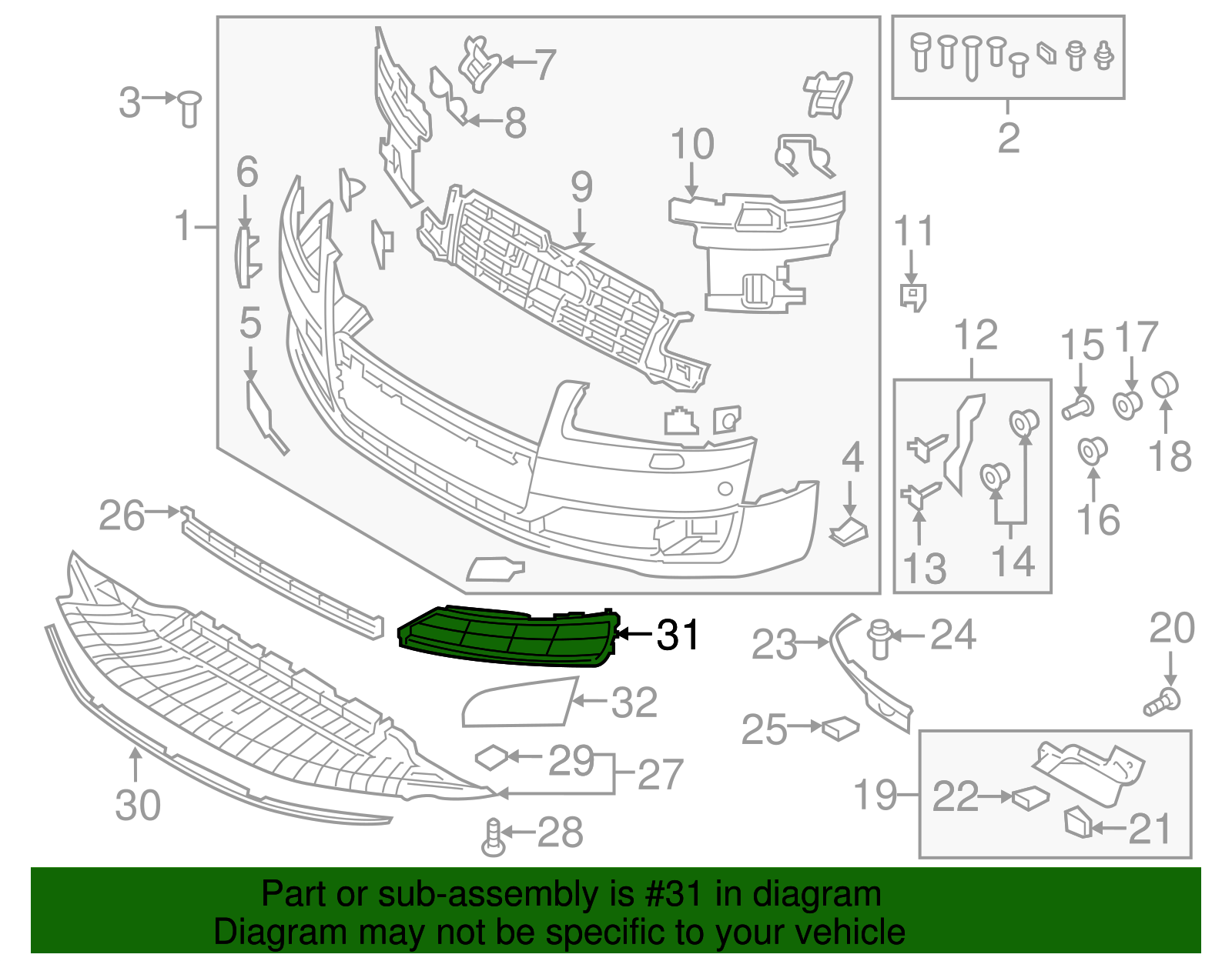 2015-2016 Audi A8 Quattro Outer Grille 4H0-807-679-P-T94 | OEM Parts Online