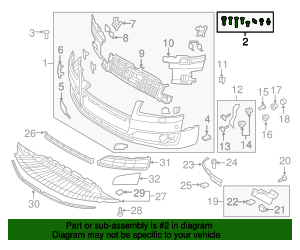 2015-2018 Audi Bumper Cover Hardware Kit 4H0-098-623 | OEM Parts Online